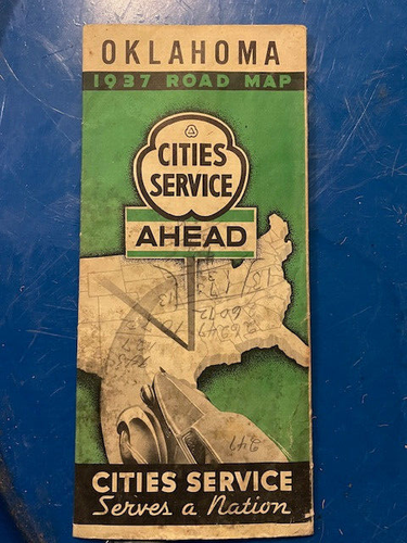 vintage 1937 Cities Service Oklahoma road map | eBay
