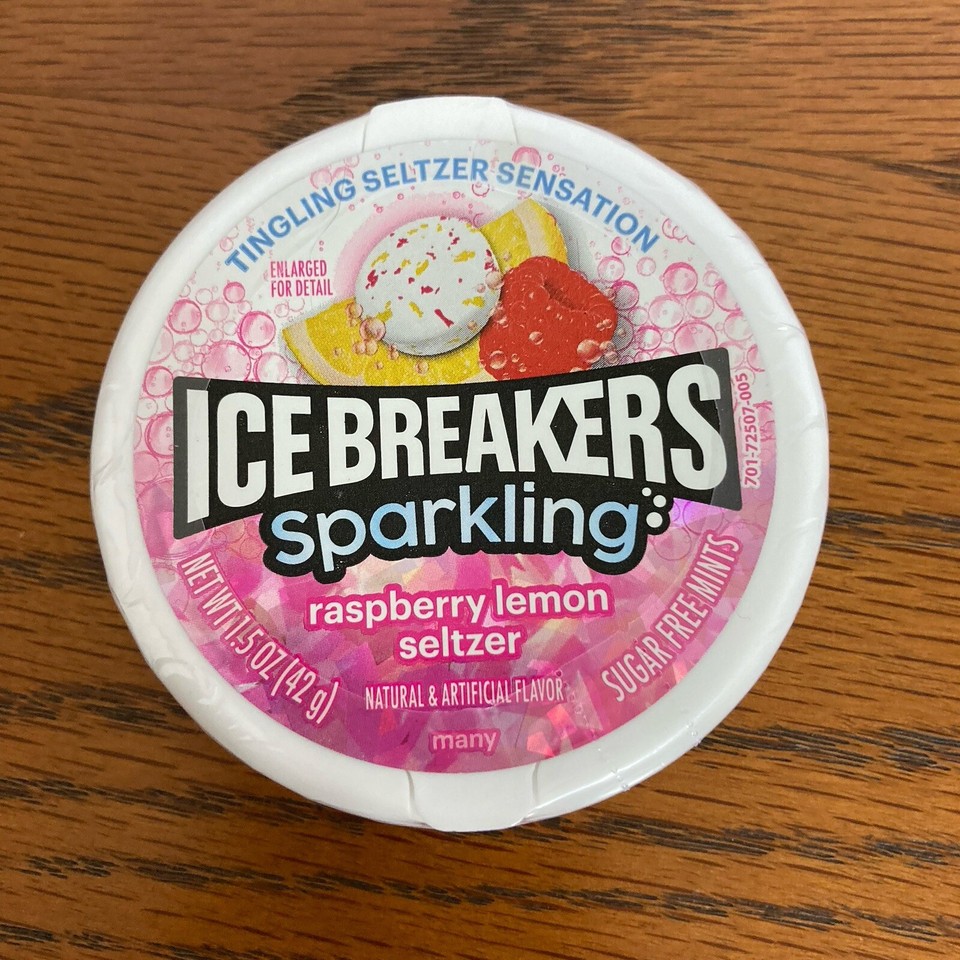 Ice Breakers Mints Sugar Free Sparkling Raspberry Lemon Seltzer 1.5 oz ...