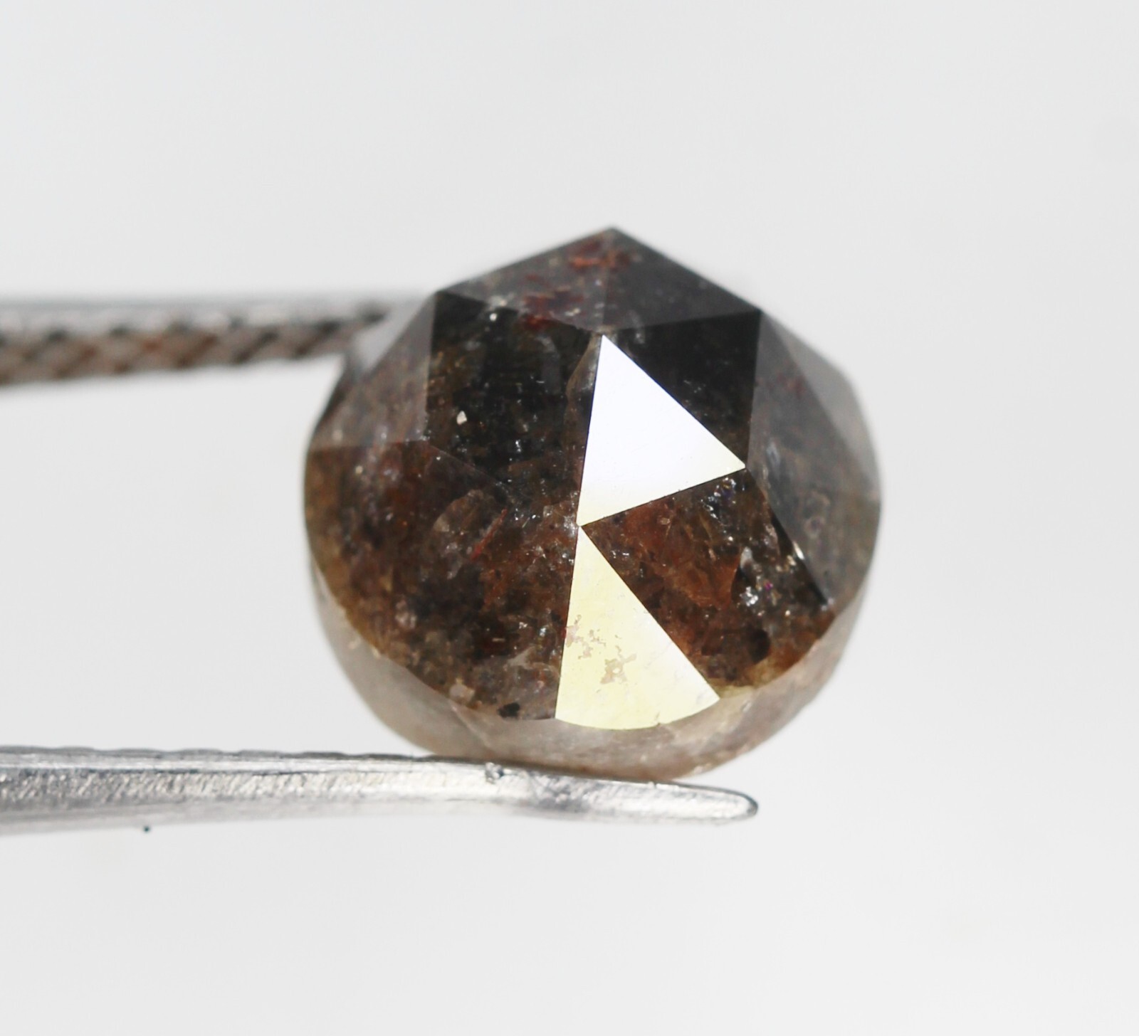 4.12 Ct Natural Loose Round Rose Cut Diamond Brown Color Rustic Diamond ...