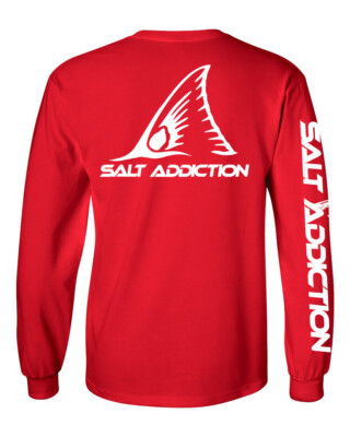 Salt Addiction t shirt long sleeve saltwater flats redfish fishing red ...