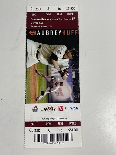 2011 San Francisco Giants vs.Diamondbacks Ticket Stub 5/12/11 | eBay
