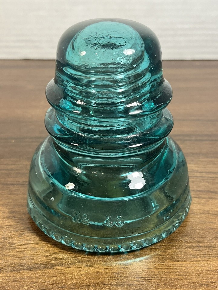Hemingray 40 Glass Insulator Aqua | eBay