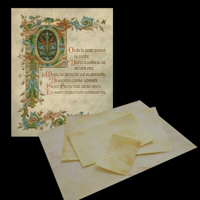 Pergamena autentica per dipingere miniature, diplomi, decorazioni, 10 ...
