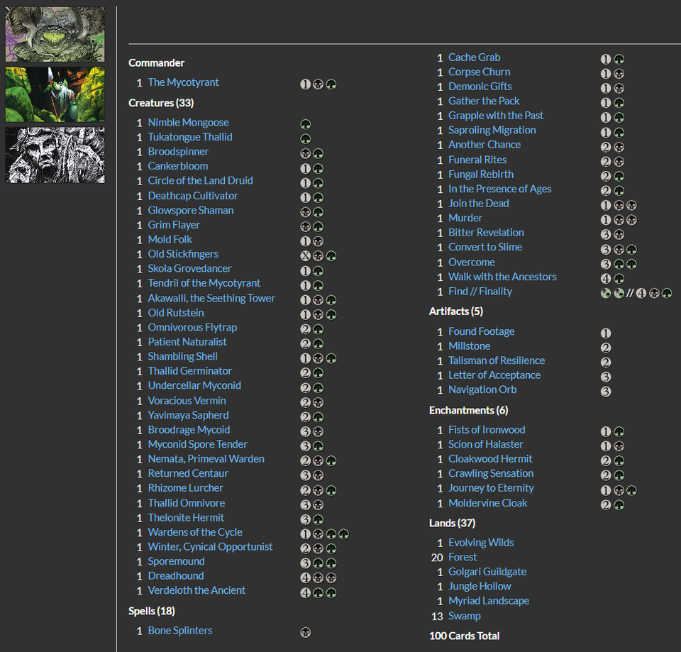 The Mycotyrant MTG EDH Commander Deck | Magic the Gathering | eBay