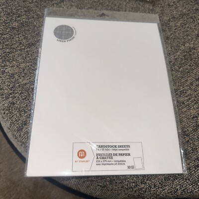 M By Staples White Linen Cardstock 10 Sheets, Heavy &Quality 8.5 X 11 ...