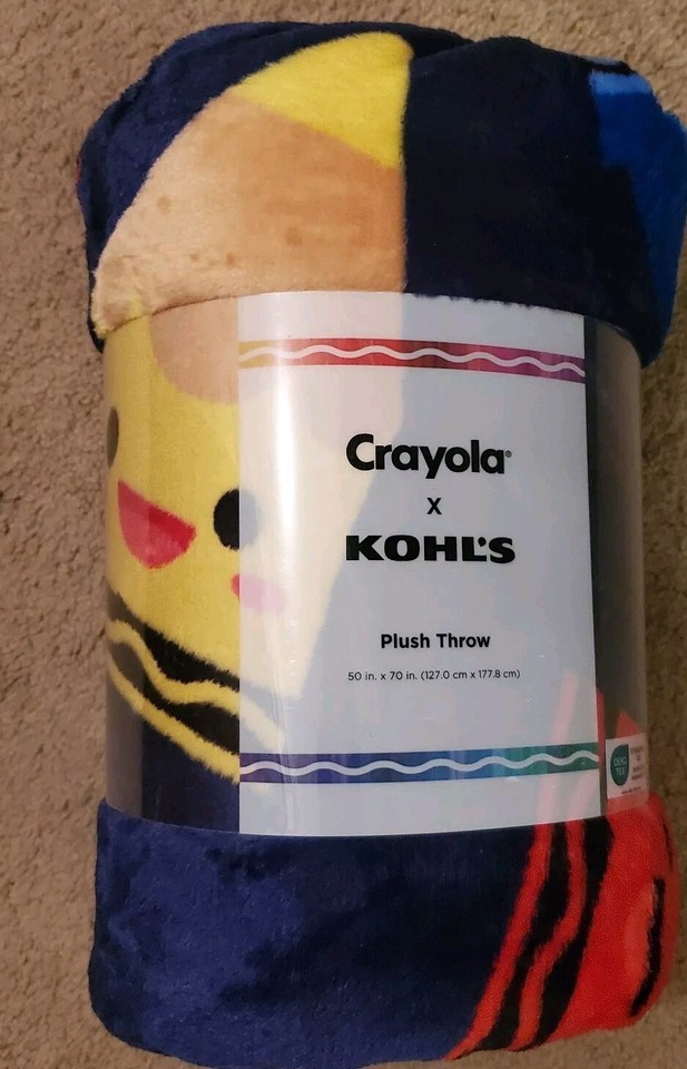 NEW-Crayola Crayon Plush Throw Blanket 50" x 70" | eBay