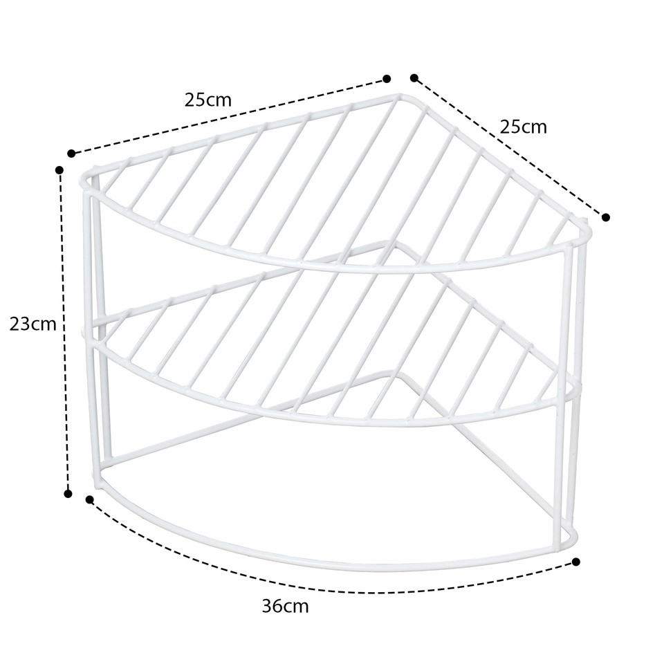 2 TIER FOLDABLE SHELF KITCHEN CABINET STORAGE STACKABLE CUPBOARD RACK ...
