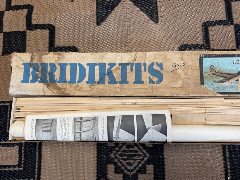 Vintage Bridi RCM Basic Trainer RC Wood Airplane Kit VTG 50” WS Glow | eBay