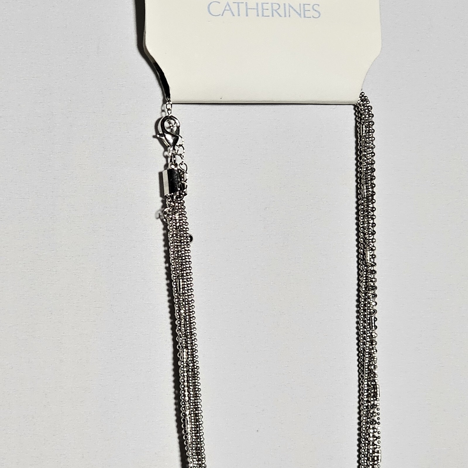 Catherines Silver Tone Multi Beaded Tiered Lobster Claw Closure ...