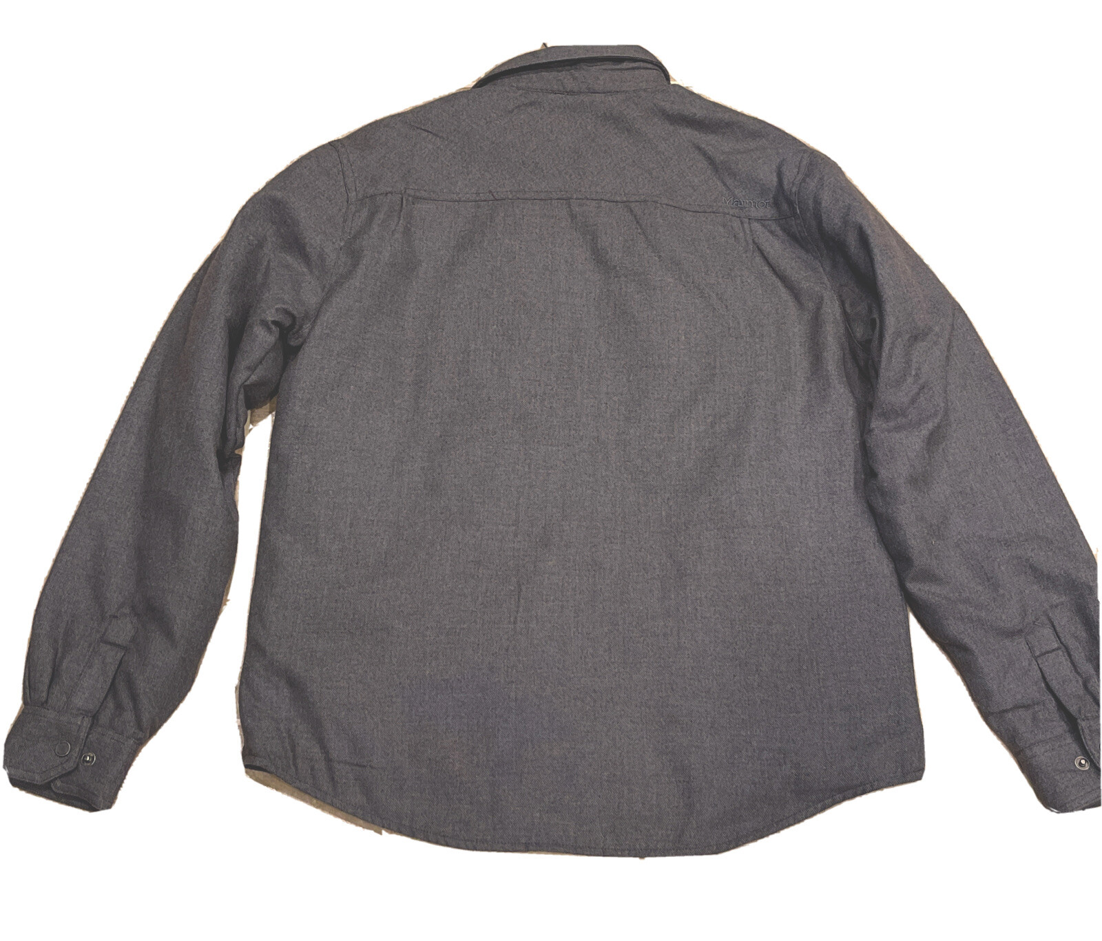 Mens Sz L MARMOT Snap Front Jacket Coat Gray Flap Pockets | eBay