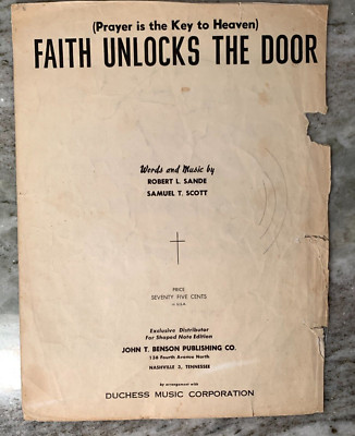 Vintage 1959 "Faith Unlocks The Door" Sheet Music By Samuel Scott ...