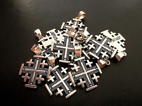 PENDENTIF CROIX DES CROISÉS DE JÉRUSALEM GRAND ET MASSIF EN ARGENT ...