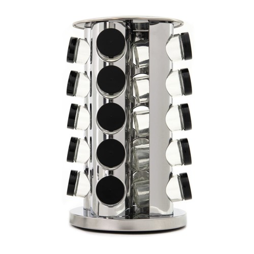 Kamenstein 20-Jar Stainless Steel Spice Rack Unfilled with Empty Cans ...