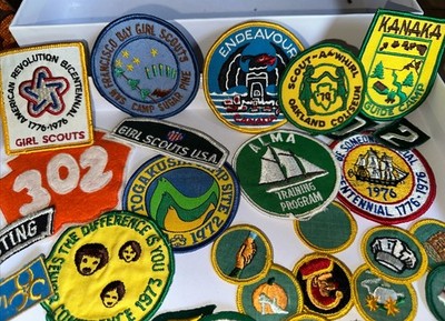GIRL SCOUTS Huge VINTAGE 35 Patch BADGES LOT 1970 & Up GSA Rare Pieces ...