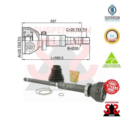 Front Axle Right Rh Cv Joint Kit, Drive Shaft Suit VOLVO XC60 T6 AWD ...