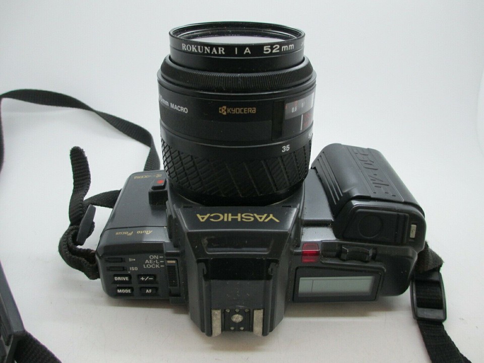 Yashica Kyocera 230 AF Auto Focus 35mm Film SLR Camera+ 2 lens + Flash ...