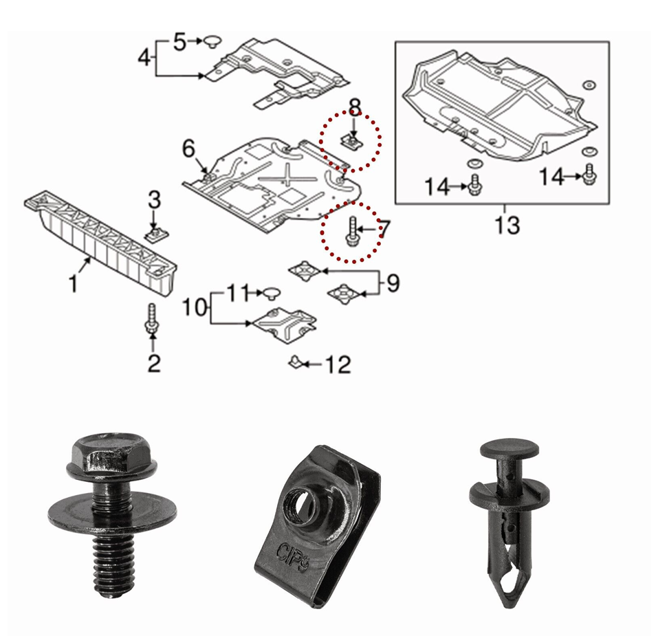Fastener Rivet Clips Engine Under Cover Mud Flaps Splash Shield Guard ...