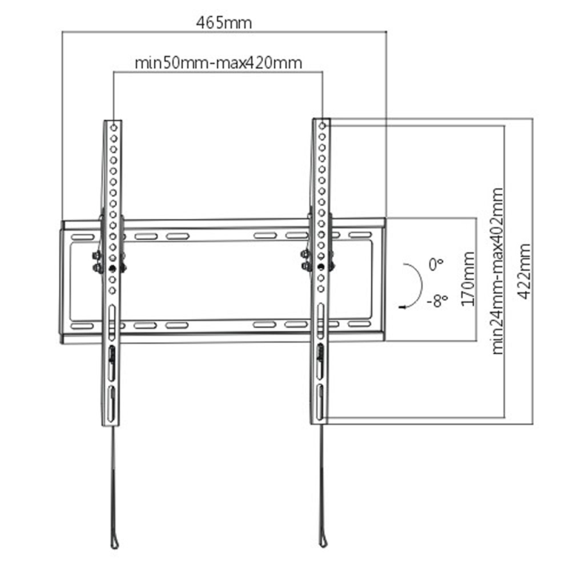 Slim Tilt TV Wall Bracket Mount 300x200 300x300 400x200 400x300 or ...