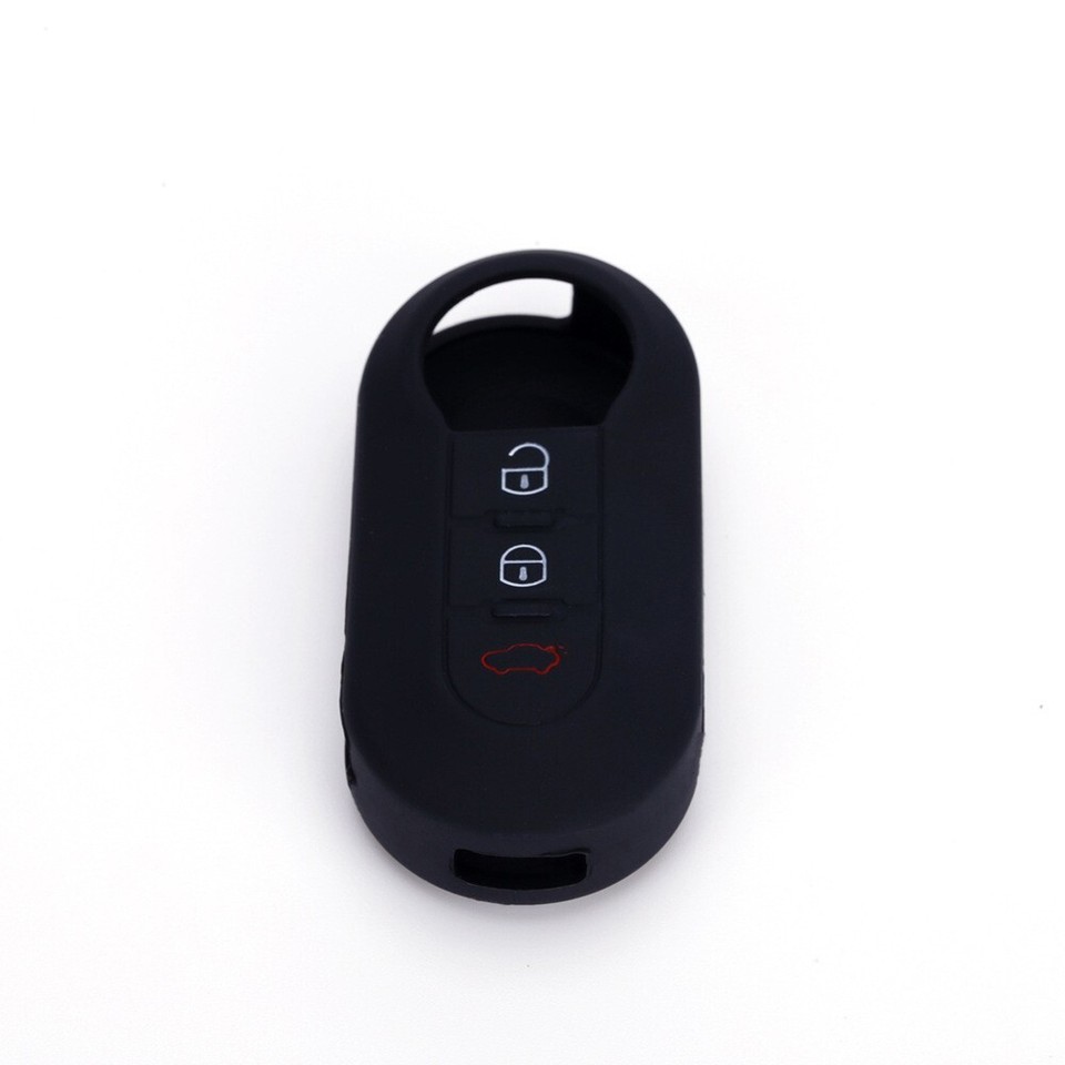 Key Shell Silicone Cover for Fiat 500 Panda Punto 500L Bravo Black ...
