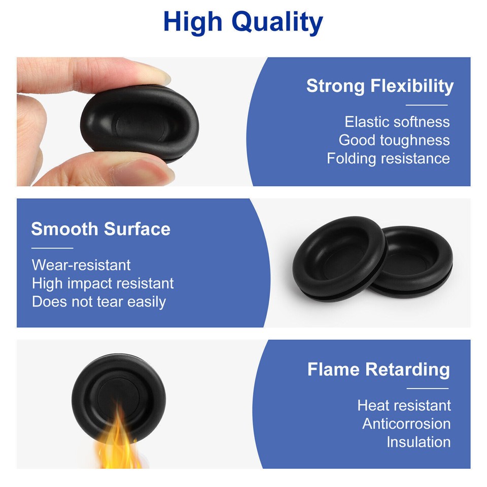 170Pcs Rubber Grommet Firewall Hole Plug Set Electrical Wiring Gasket ...
