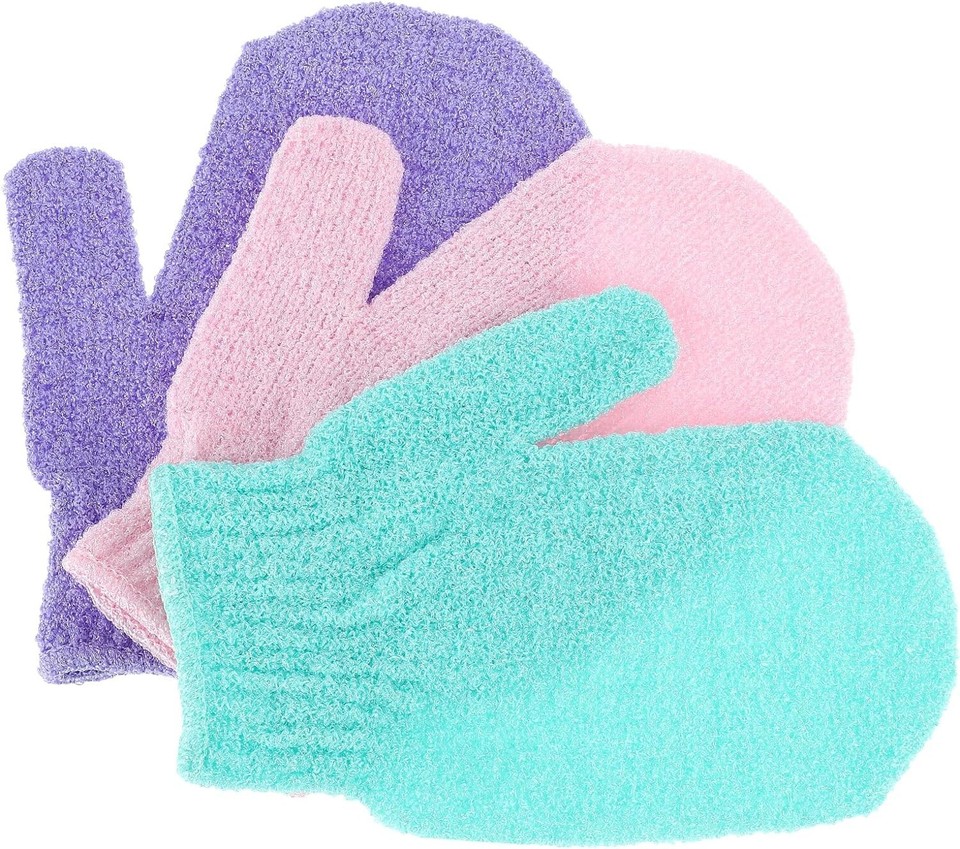 3 Pairs Exfoliating Gloves Korean Exfoliating Mitt Double Sided Skin ...