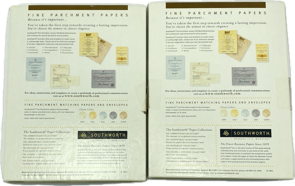 Southworth Colors + Textures: Fine Parchment Paper IVORY 8.5 x 11" -150 ...