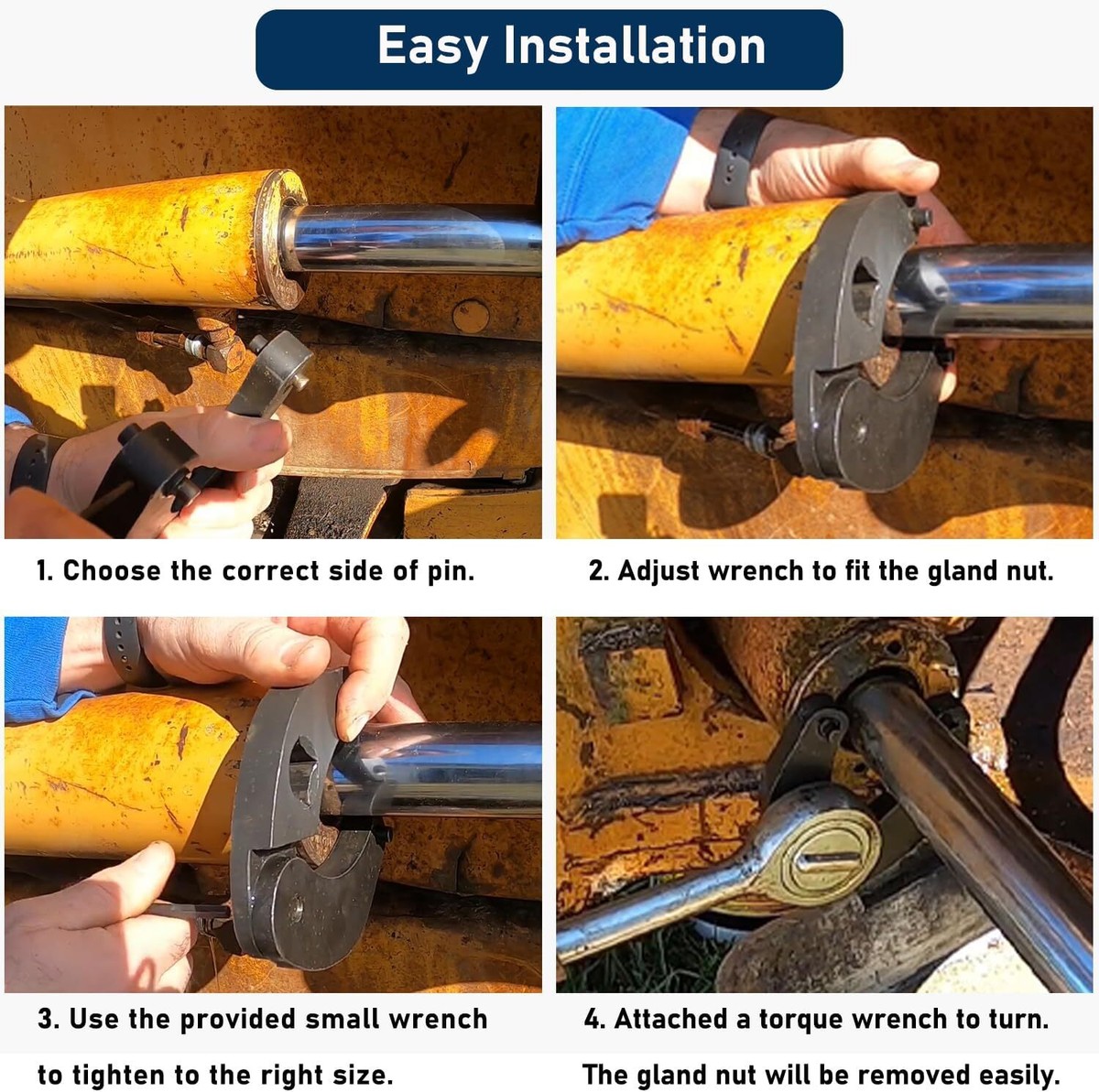 Womens 3-in-1 Jacket Camoo Adjustable Gland Nut Wrench Set - 2 Piece Hydraulic Cylinder Spanner ...