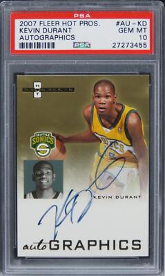 2007 Fleer Hot Prospects Kevin Durant AUTOGRAPHICS ROOKIE #AU-KD PSA 10 ...