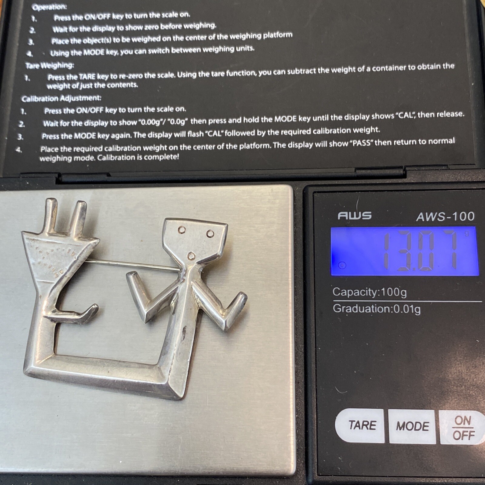 Patrick Yellowhorse Navajo large rainbow Yei Brooch s… - Gem