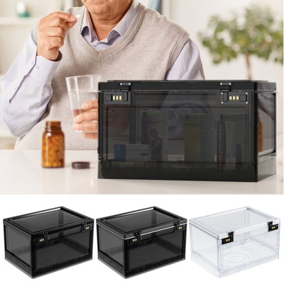 Home Clear Lockable Storage Box Safety Storage Case With Password Lock ...