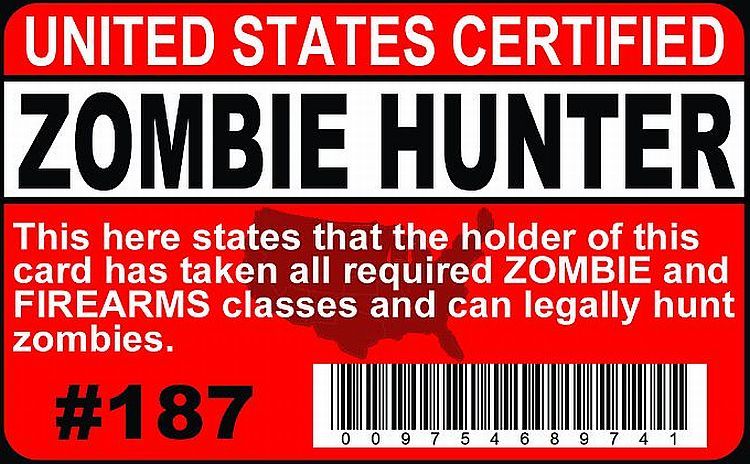 Zombie Hunting License Washington State Urban Legends, Monsters, And