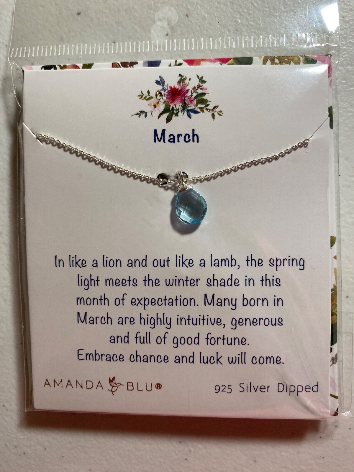 Amanda Blu March Birthstone Charm Necklace - NEW | eBay