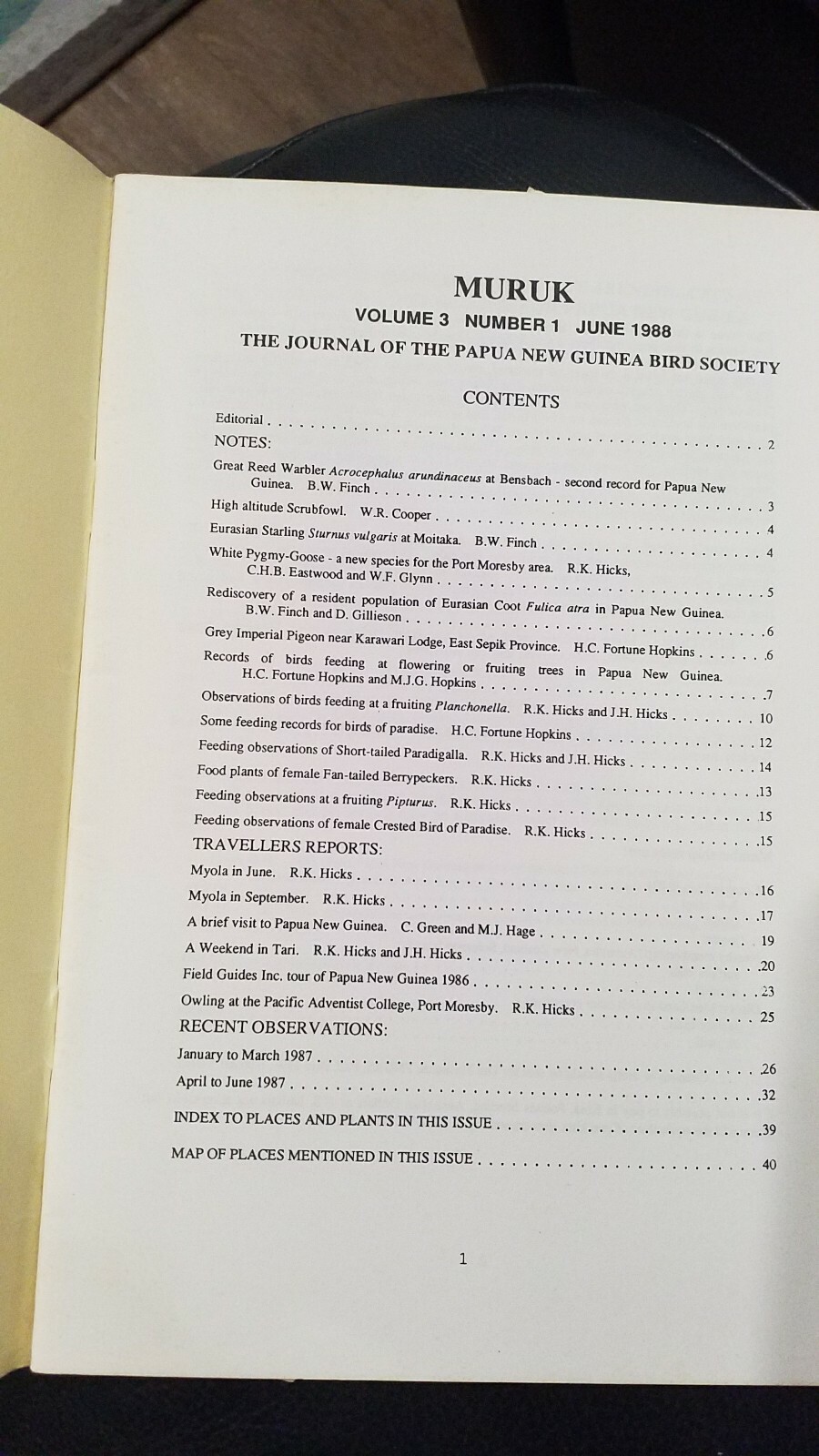 Muruk Journal Papua New Guinea Bird Society June 1988 | eBay