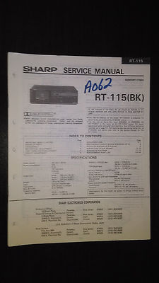 sharp rt-115 Service Manual Original repair stereo cassette deck tape ...