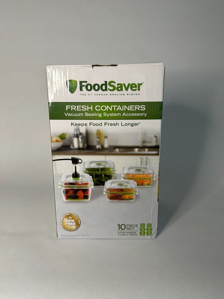 FoodSaver Fresh Containers 10 Piece Set Vacuum Sealing System Accessory ...