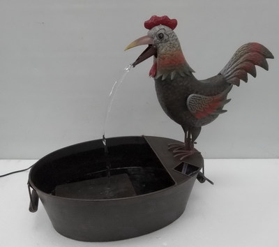 Water Fountain, Rooster, Garden Deco Fountain with Water Pump | eBay