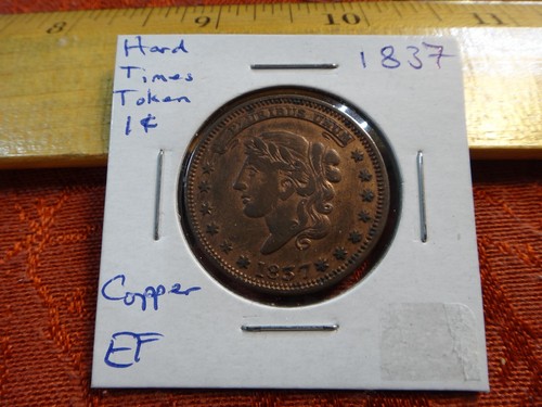 1837 Hard Times Copper Token - Not One Cent - Millions For Defense | eBay