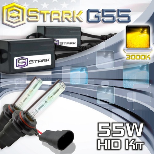 Stark 55W Micro HID Fog Light Slim Xenon Kit - H10 9145 3K 3000K Yellow ...