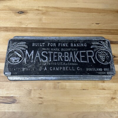 large master baker metal bread oven bakery sign vintage | eBay