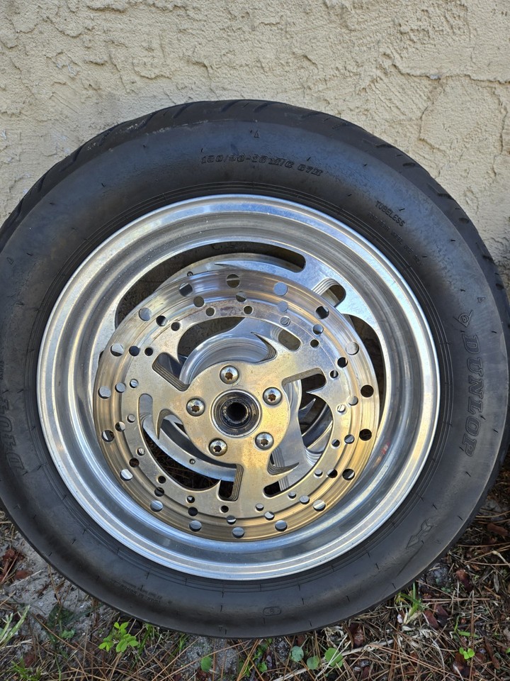Used Harley Davidson Custom Aluminum Billet Fatboy Rims | eBay