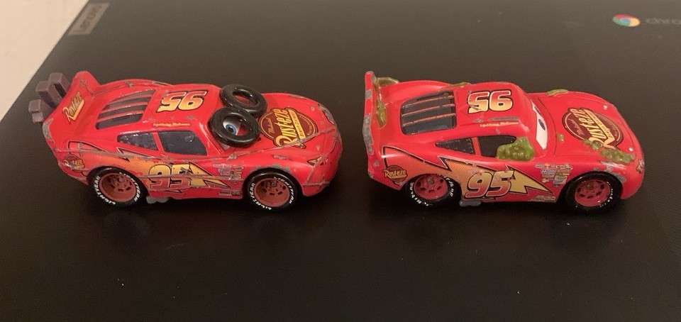 Disney Pixar Cars Lightning McQueen Dirt Track, Cactus, Spin out, Ice ...