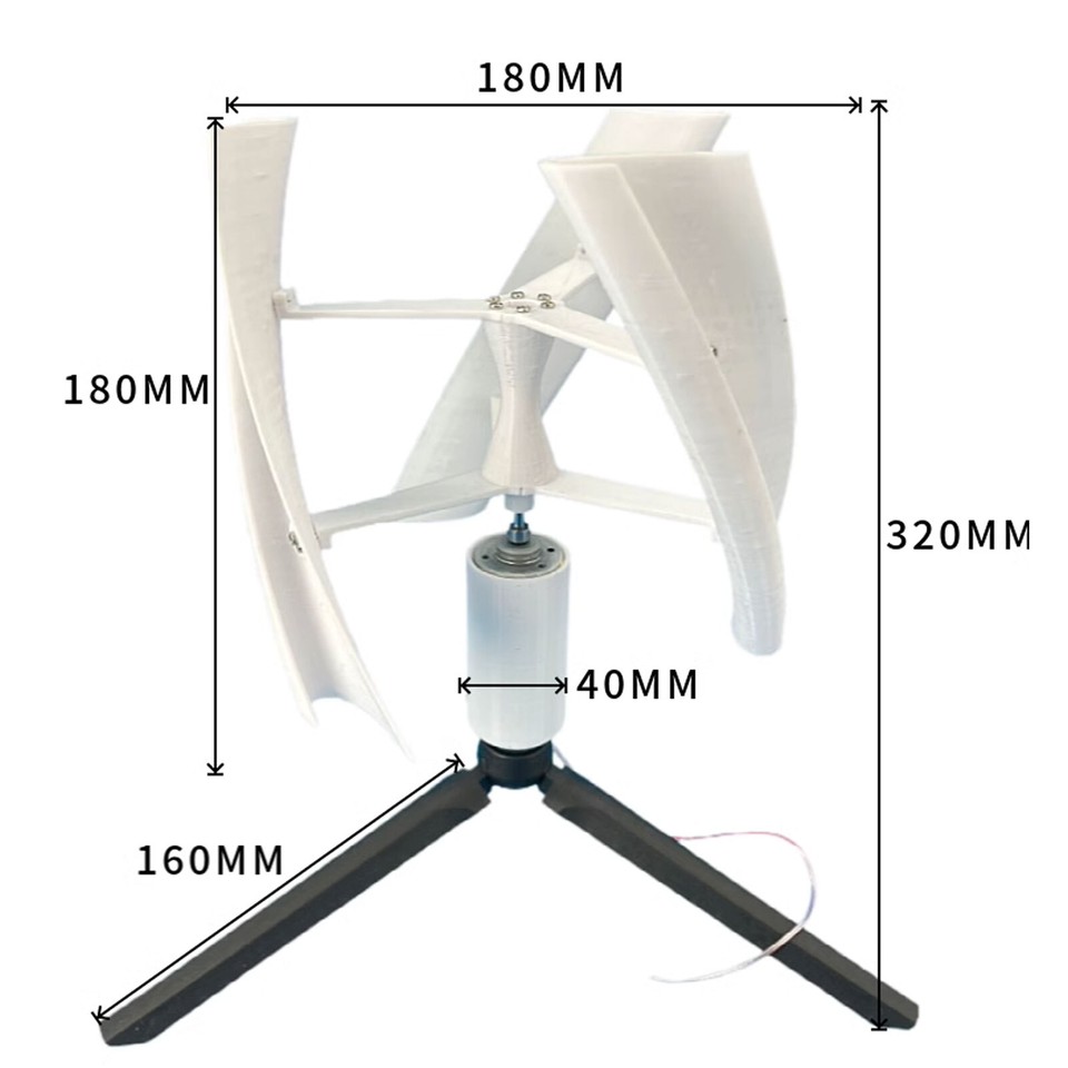 25W 15V DC Micro Wind Turbine Generator Vertical Axis Brushless Wind ...