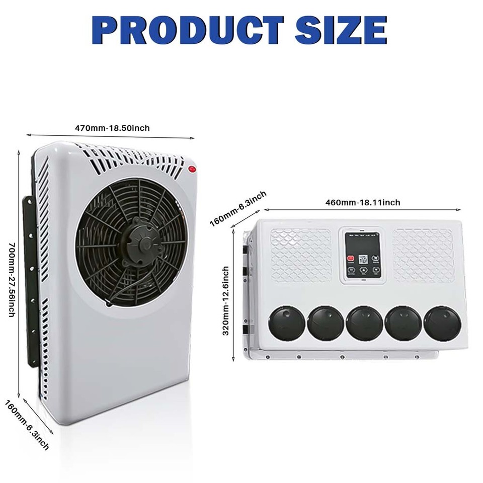 12V 12000BTU Air Conditioner Mini Split A/C For Semi Trucks Bus RV ...