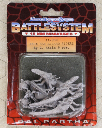 Ral Partha 11-962 TSR AD&D Battlesystem DROW ELF LIZARD RIDERS OOP NIP ...