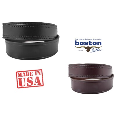 Boston Leather Mens 1.5" 10-12 Oz Bridal Leather No Scratch Work Belt ...