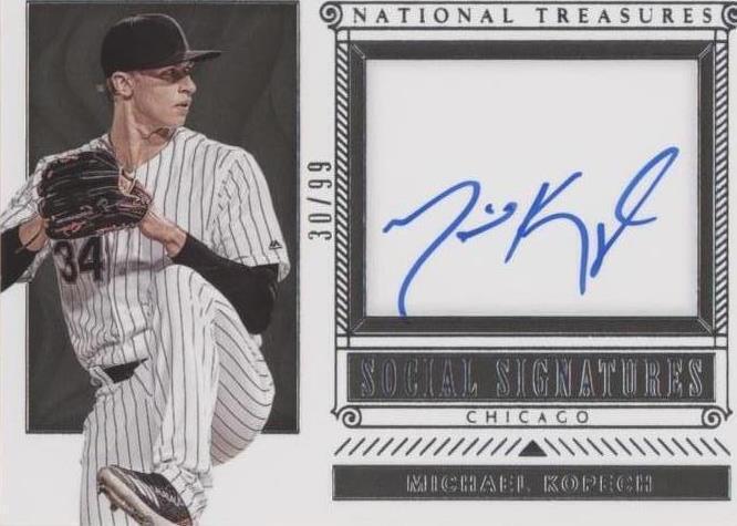 2019 Panini National Treasures - Social Signatures Michael Kopech #SS ...