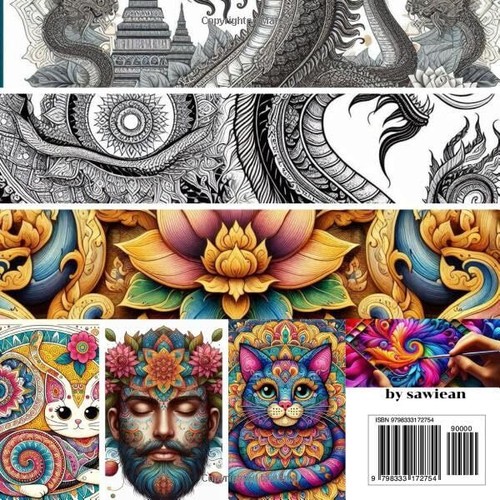 Thai Naga Mandala Coloring Book: 40 beautiful Thai Naga pattern ...