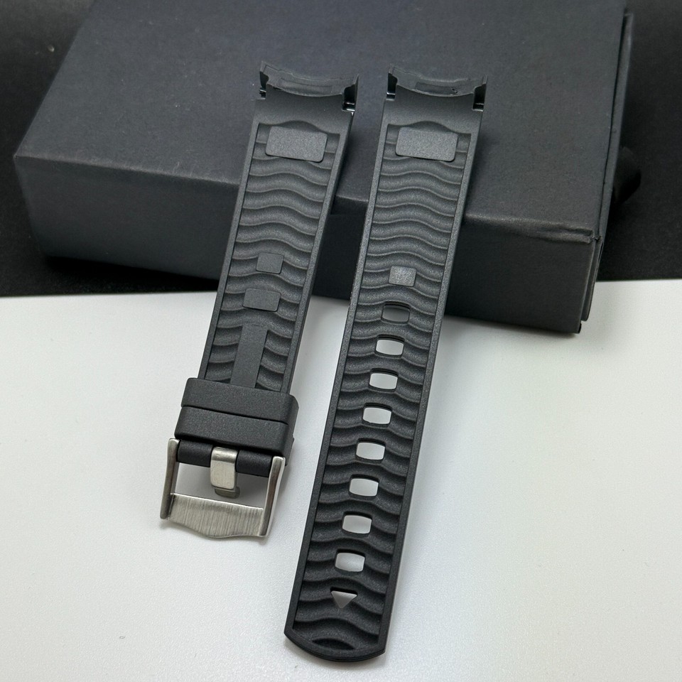 Black 22mm Rubber Strap For Omega Seamaster Planet Ocean 600m Big Size ...