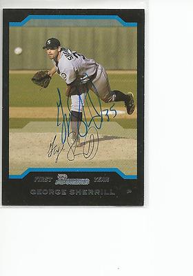 GEORGE SHERRILL Autographed Signed 2004 Bowman card Seattle Mariners ...