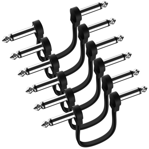 6 Pack 6 Inch Guitar Patch Cable, Instrument Guitar Pedal Cable Right ...